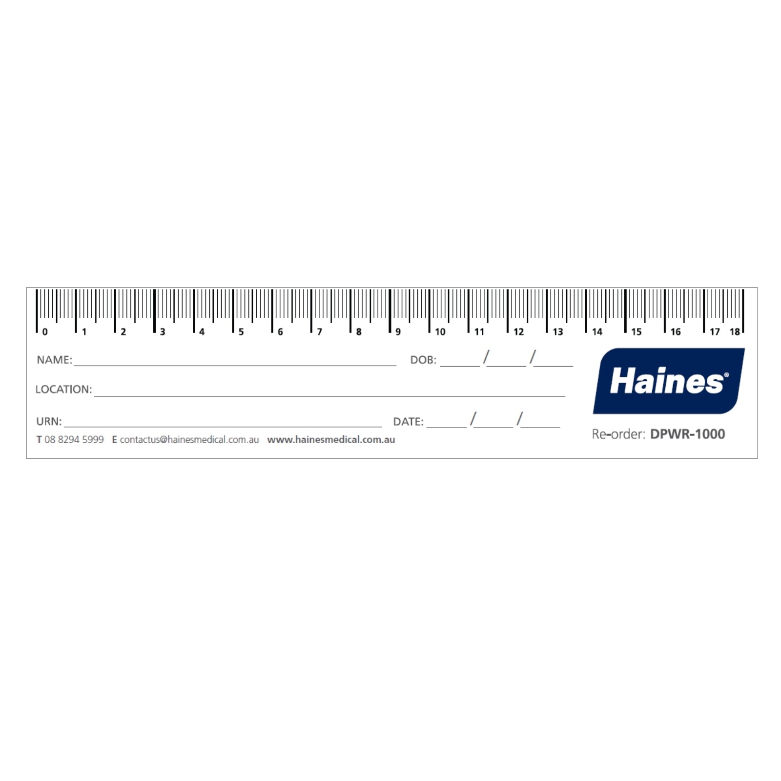 Medical Wound Ruler - Recyclable Paper - Haines Medical Australia