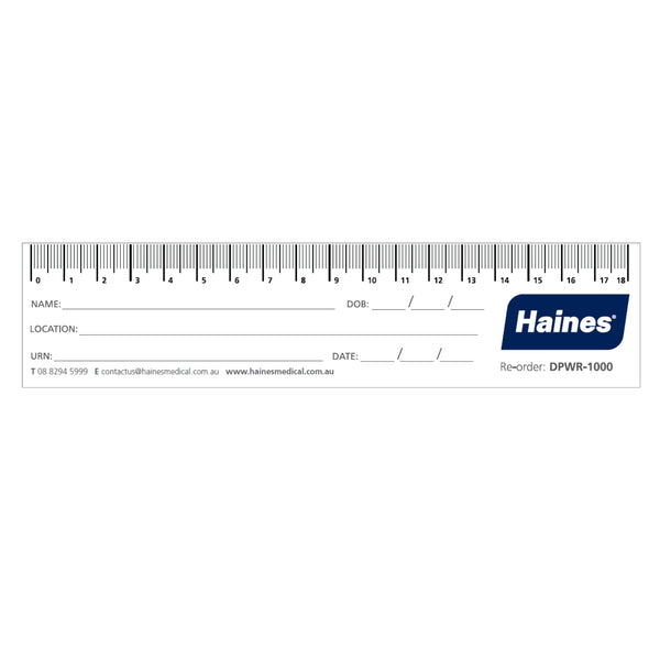 Medical Wound Ruler - Recyclable Paper - Haines Medical Australia